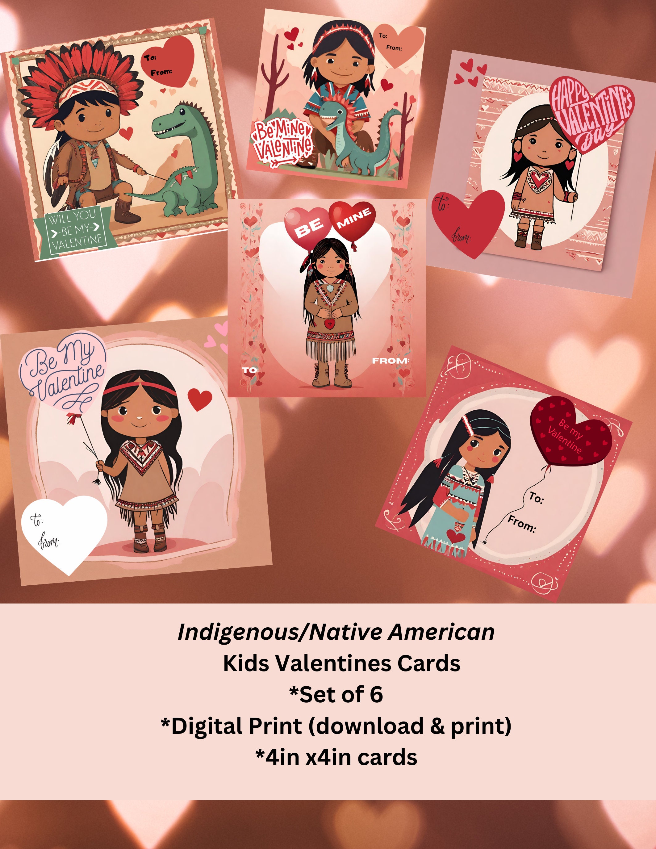 Native American/indigenous Valentines Day Cards - Etsy
