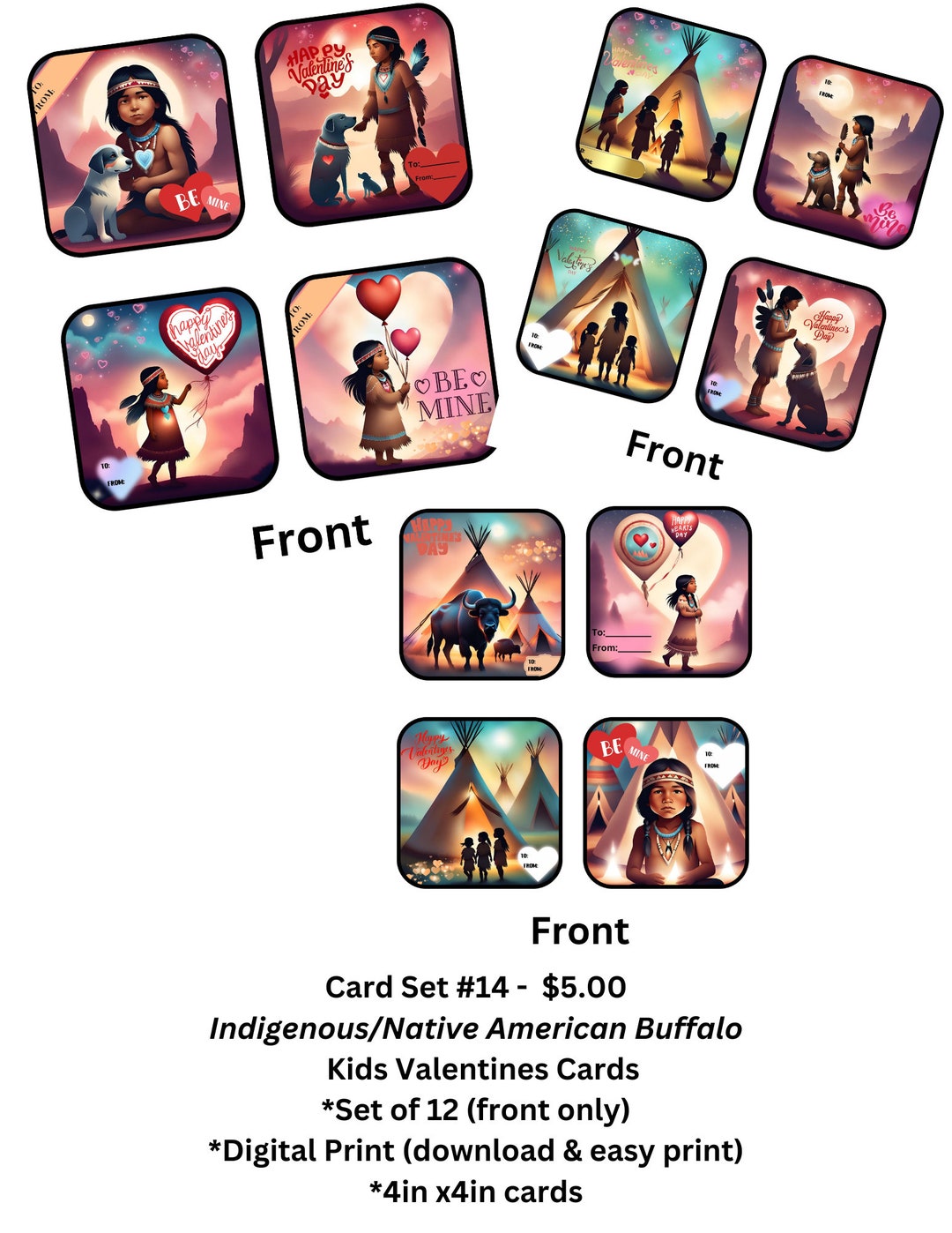 Native American Valentine's Day Cards Digital Downloads - Etsy
