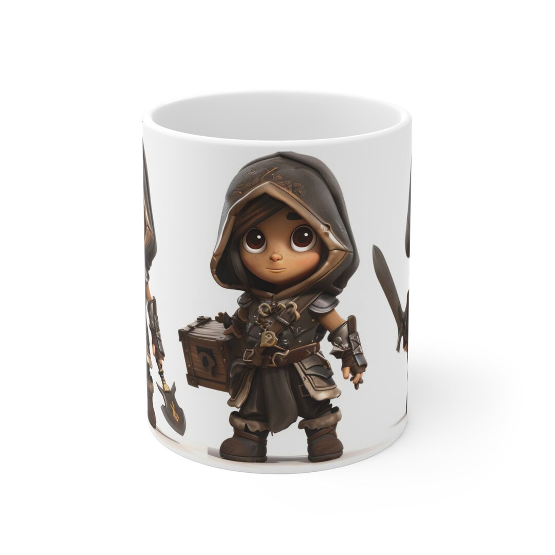 Master Thief & Treasure Chest Mug - Stealthy Cartoon Rogue Cup for RPG ...