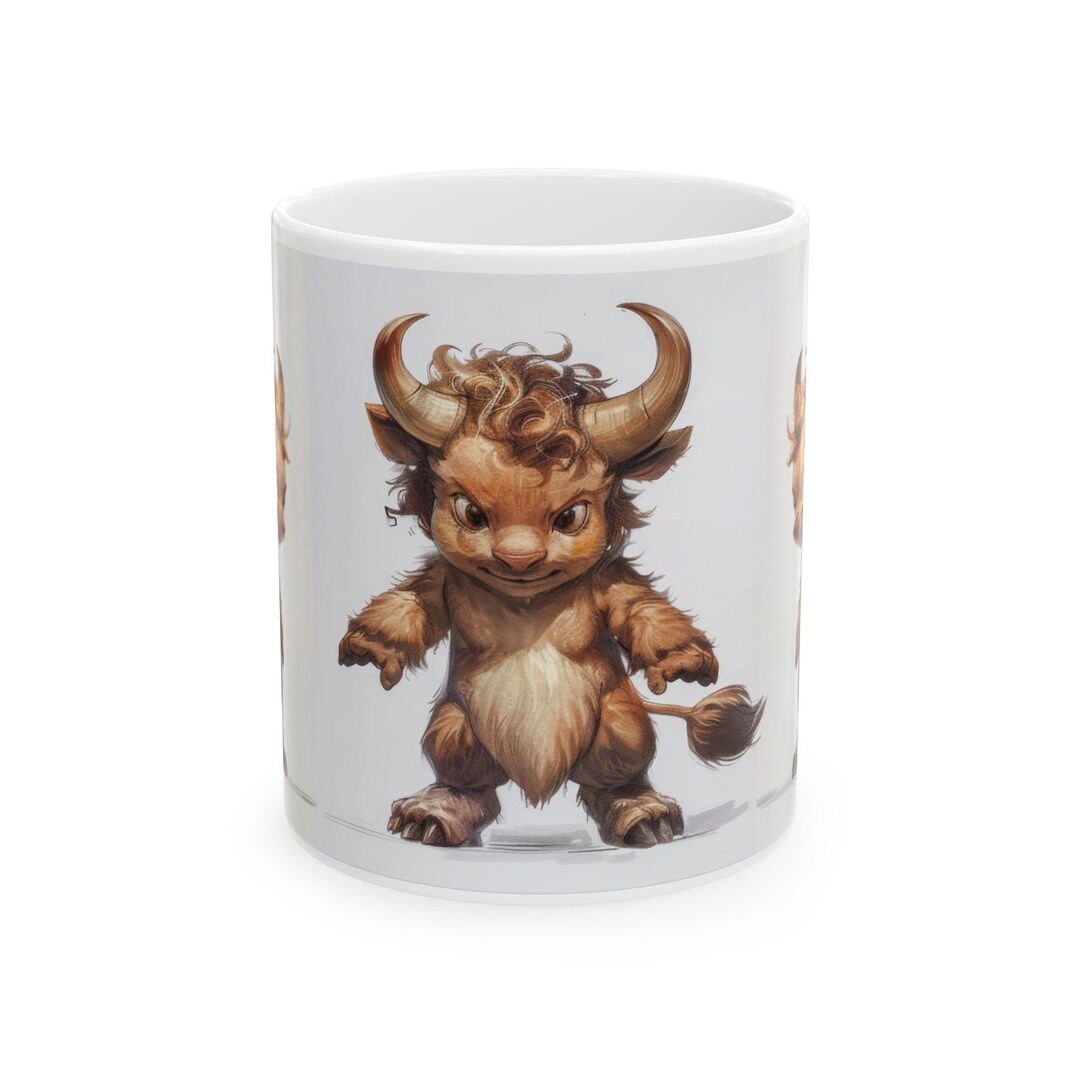Minotaur Mug - Adorable Mythical Beast Coffee Cup, Cute Fantasy ...