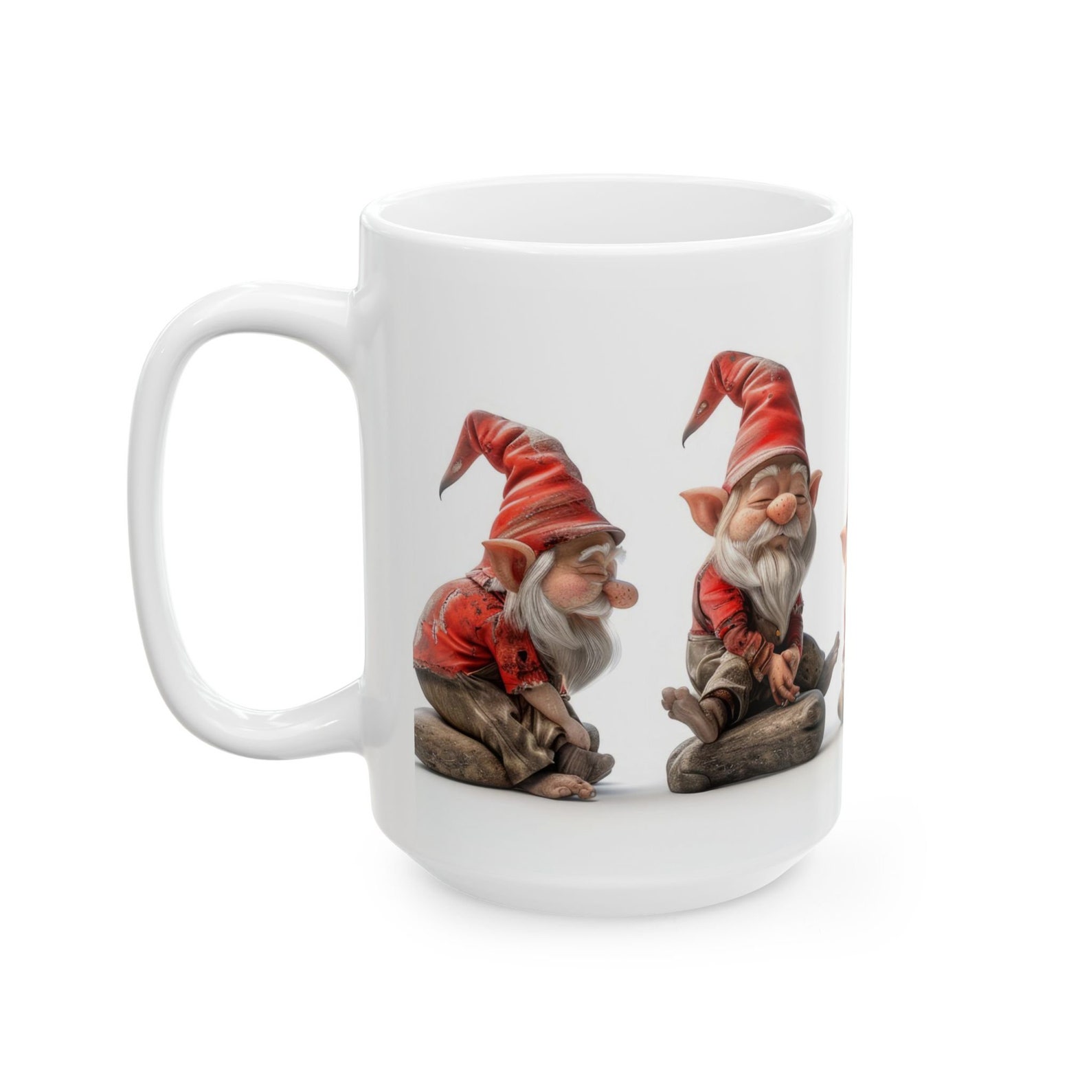 Gnome Coffee Mug - Peaceful Gnome Meditation Scene, Tranquil Fantasy ...
