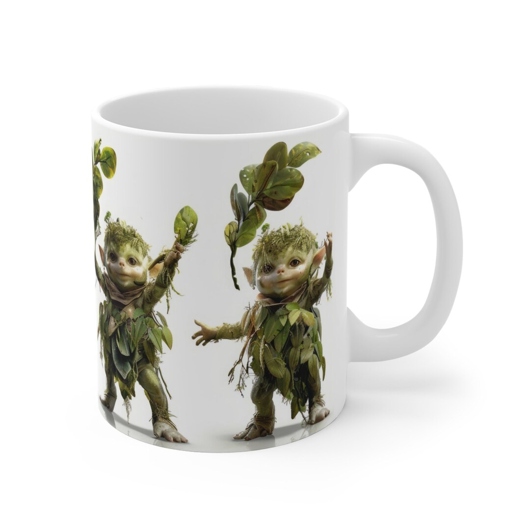 Leafy Greenling Mug - Cheerful Botanical Companion - Druid Sprout - Dnd ...