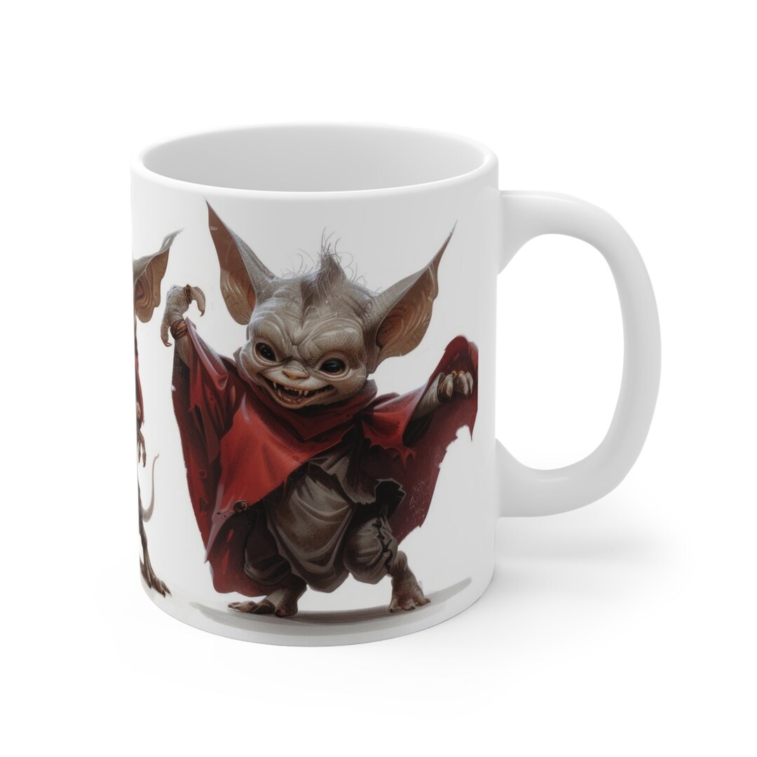 Grinning Gremlin Mug, Vampire Smile Cup, Dnd Diaper League, Mischievous ...