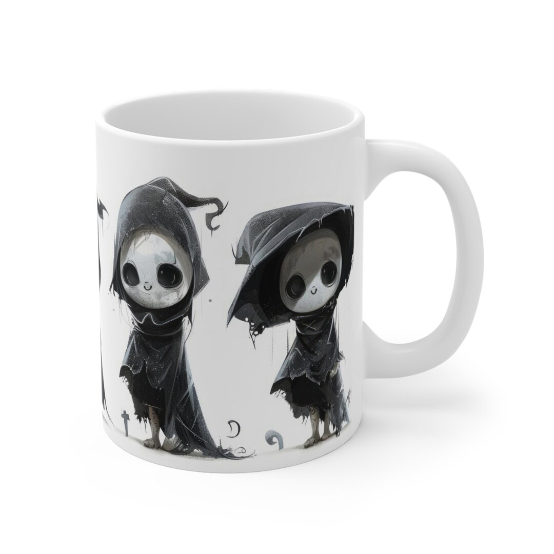 Chibi Necromancer Mug - Cute Dark Mage 11oz Cup, Fantasy RPG Lover's ...