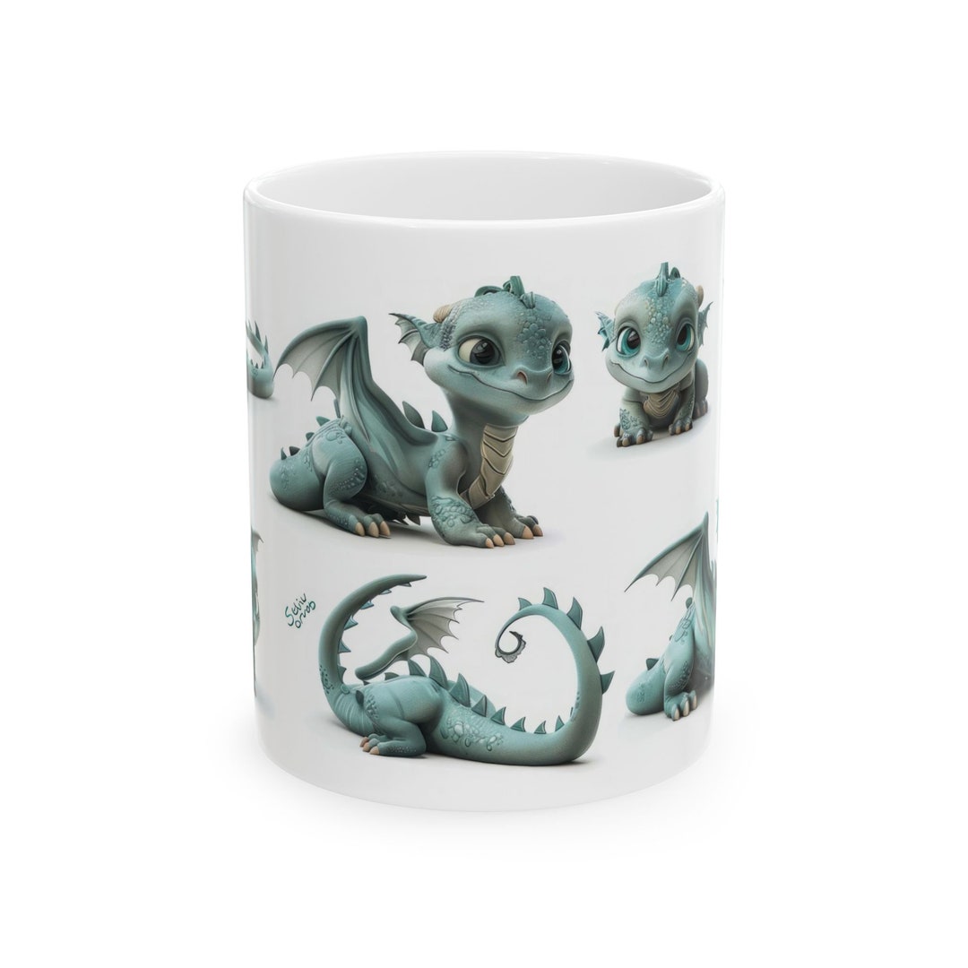 Dragon Mug Cute Baby Dragon Coffee Cup, Fantasy Creature Gift for Magic ...