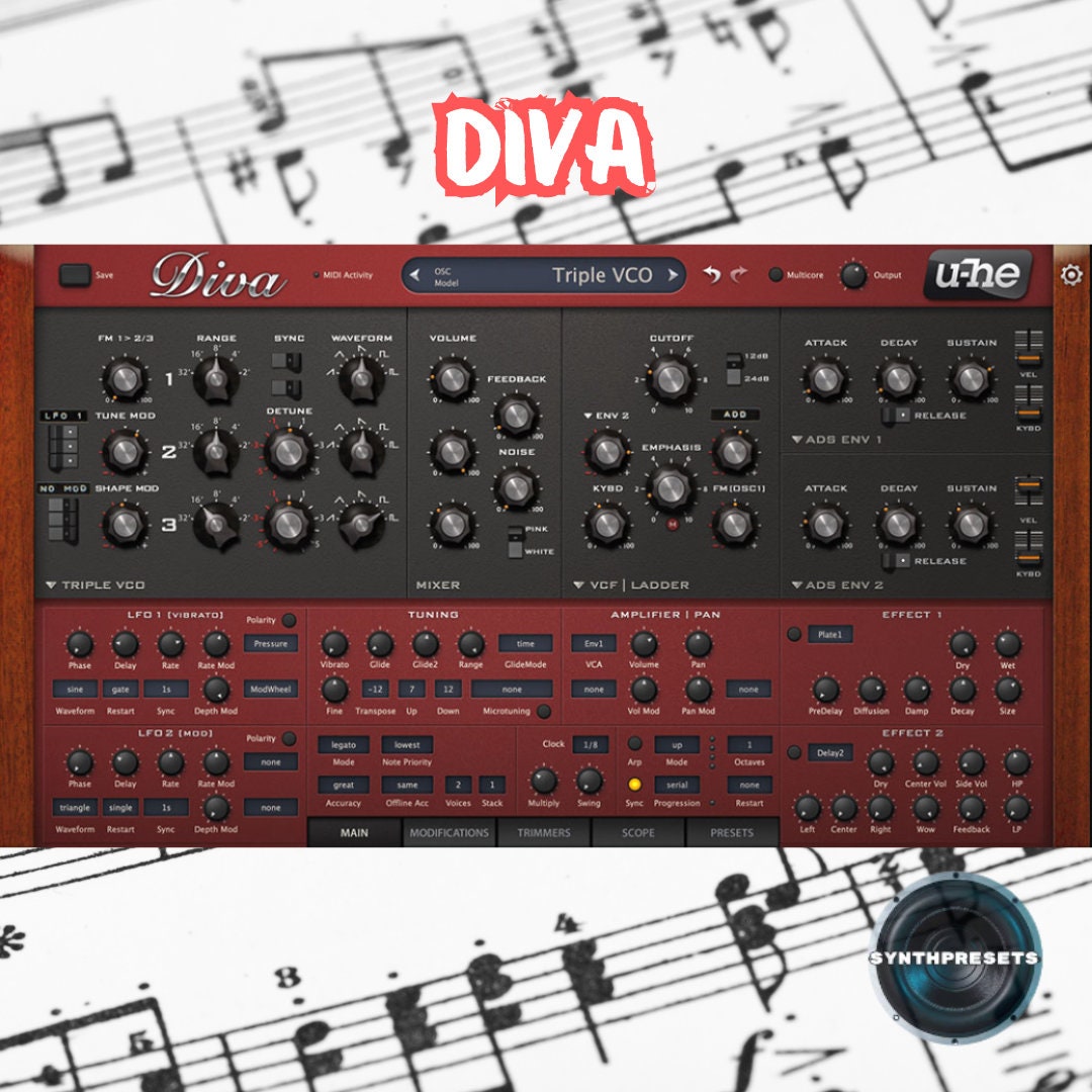 Virtual Synth DIVA for Windows, VST, VST3, AAX lifetime Activation ...