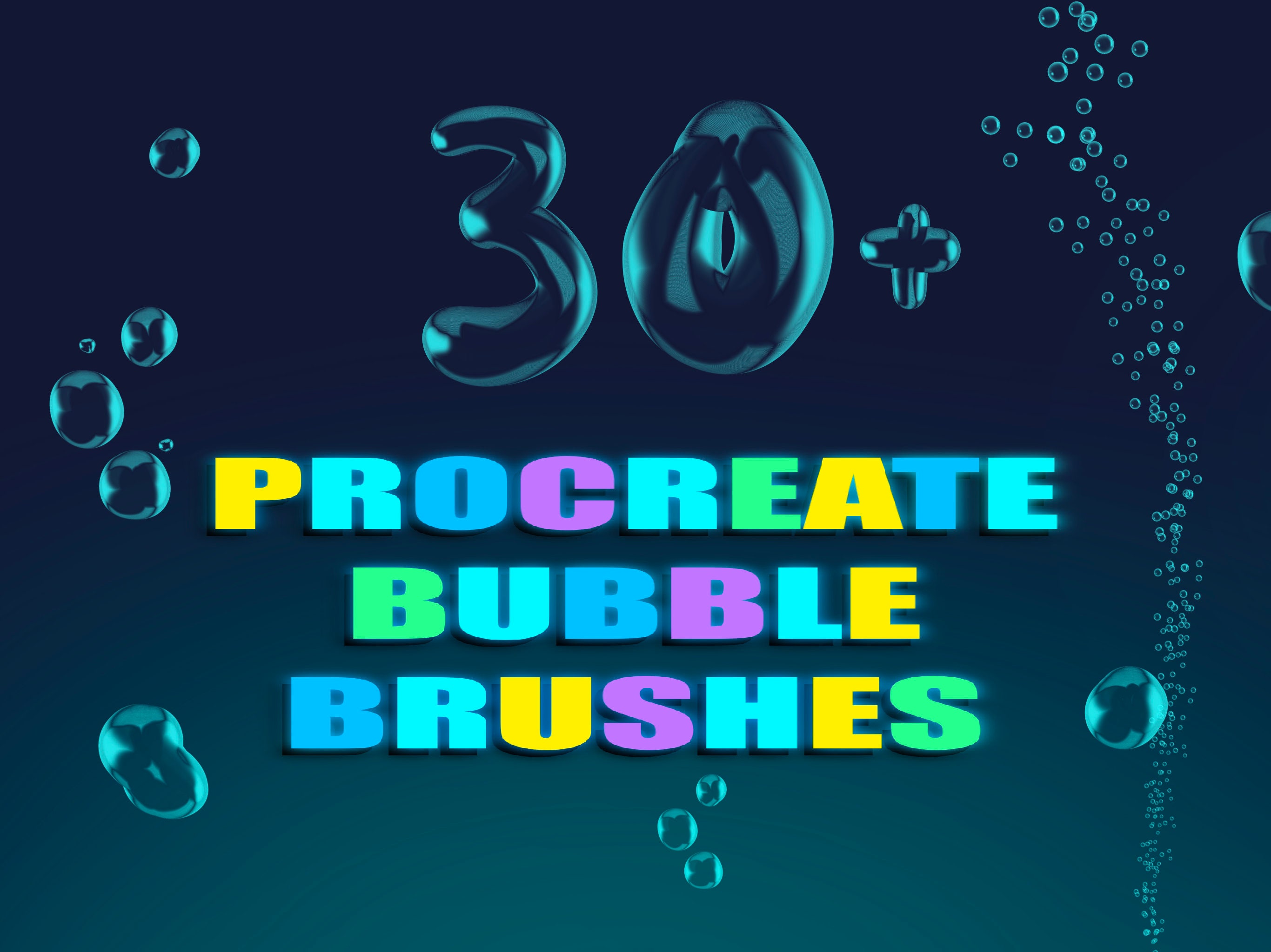 30+ Bubble Brushes for Procreate | Bubble Stamps | Bubble Stream ...