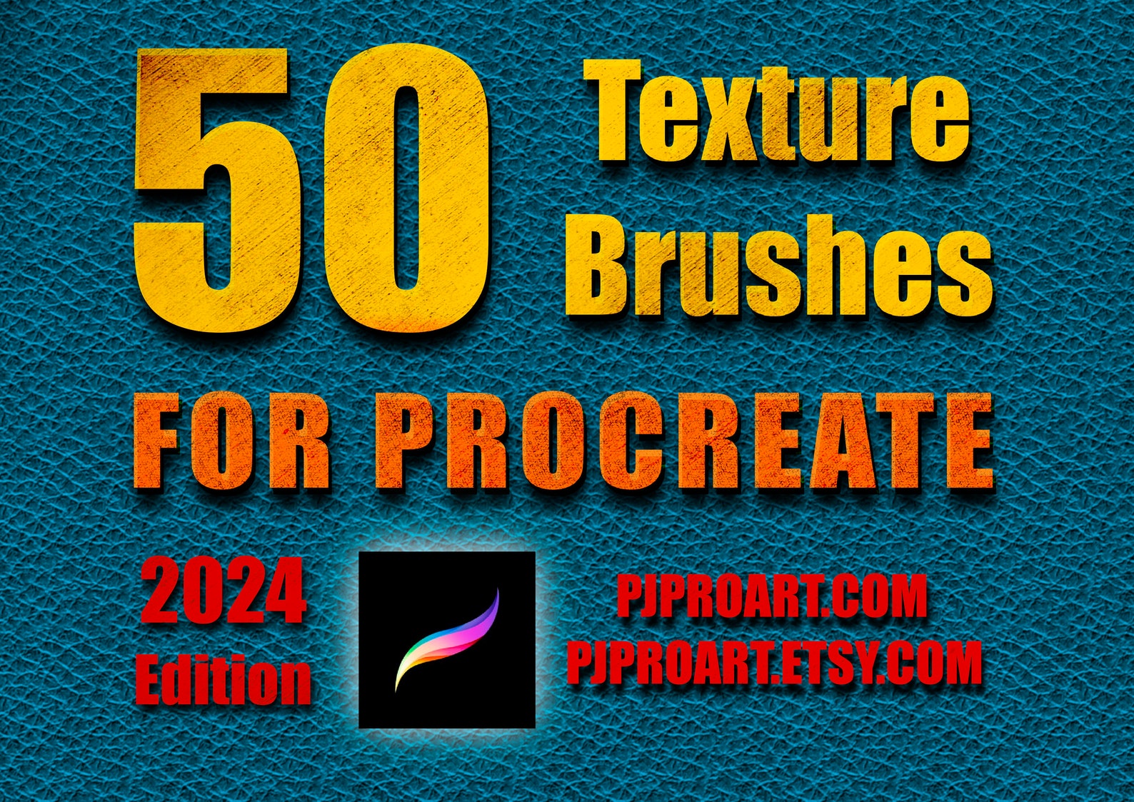 50 Texture Brushes | Procreate Ready | Designed With Apple Pencil ...