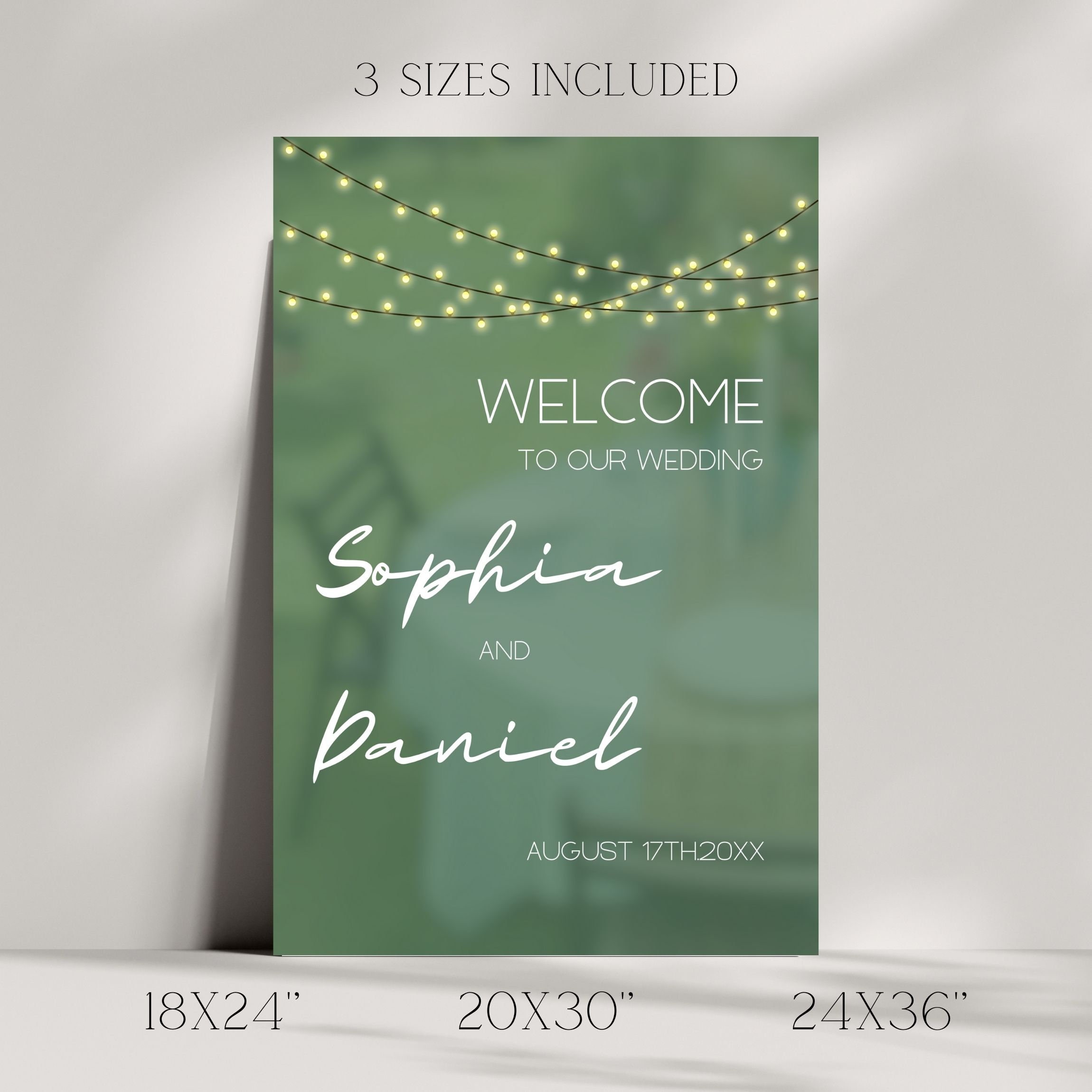 Welcome Sign Outdoor Decor Welcome Green Sign Outdoor Wedding Sign ...