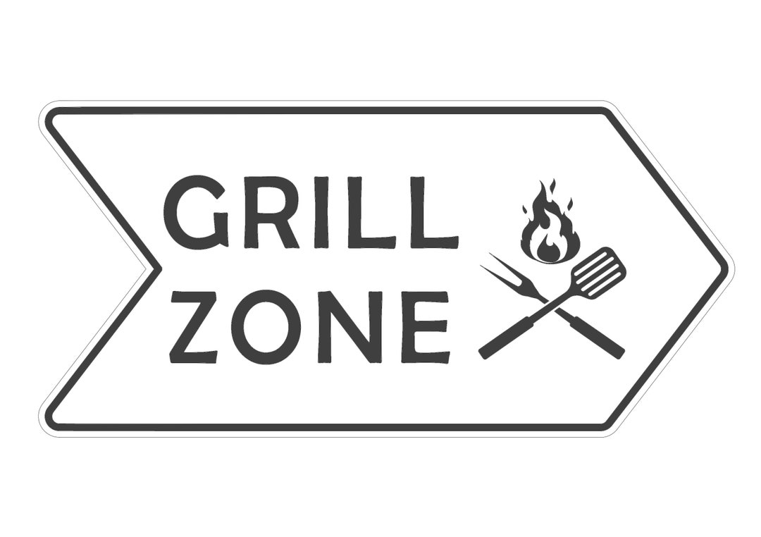 Grill Zone Sign Outdoor BBQ Area Decor Barbecue Zone Sign Grill Master ...