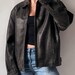 90s Womens Vintage Oversized Jacket, Ladies Leather Jacket, Ladies Biker Jacket, Ladies ...