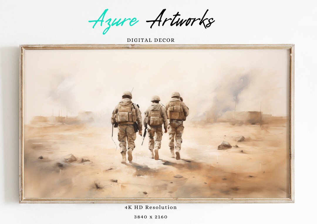 Aftermath Battle Soldiers Wall Art, Patriotic Home Décor, Oil Painting ...
