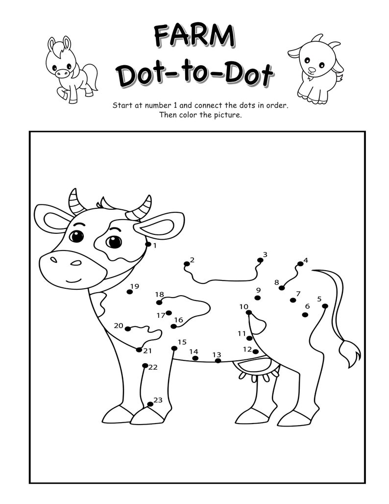 Farm Animals Activity Book Pages - Etsy