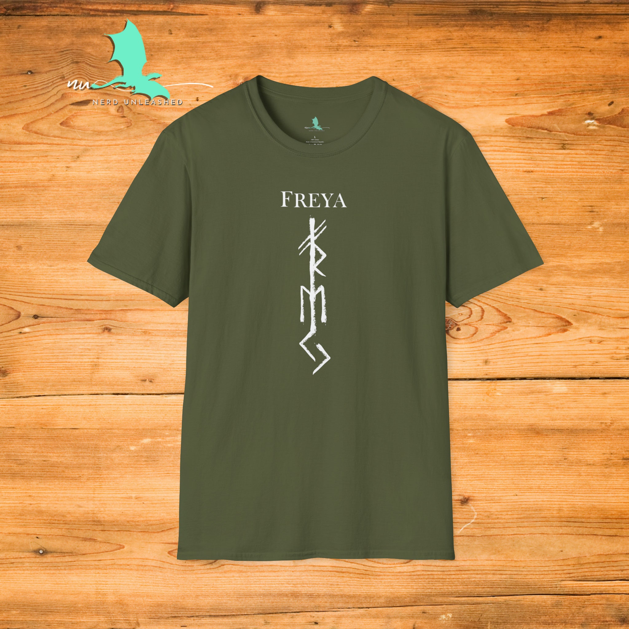 Freya Rune T-shirt With Vegvisir Norse Goddess Symbol Tee Unisex ...