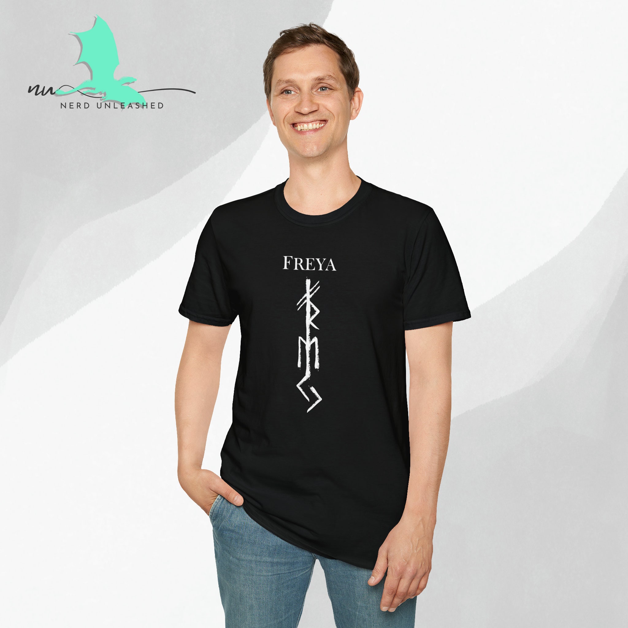 Freya Rune T-shirt With Vegvisir Norse Goddess Symbol Tee Unisex ...