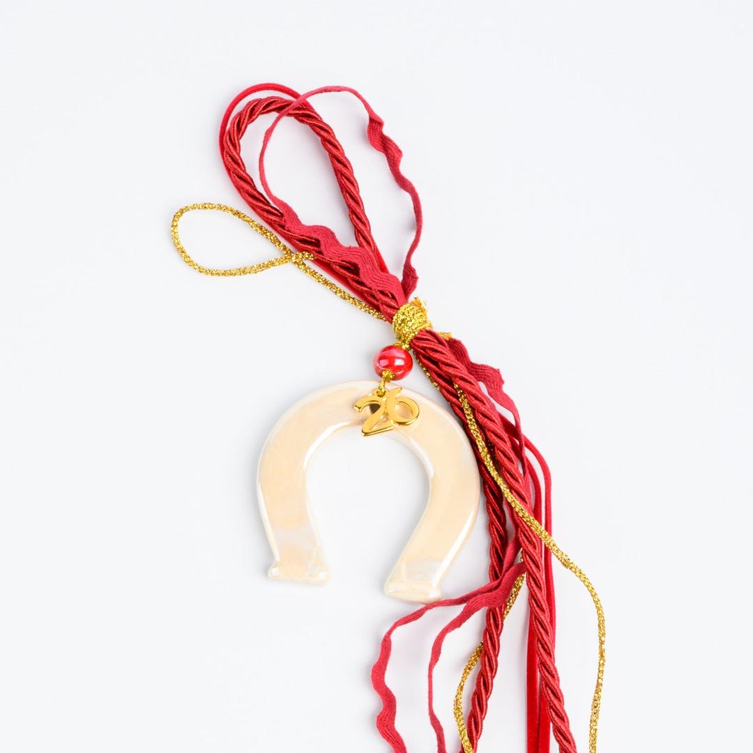 Greek Gouri 2026 Ceramic Horseshoe | Christmas Charm - Etsy