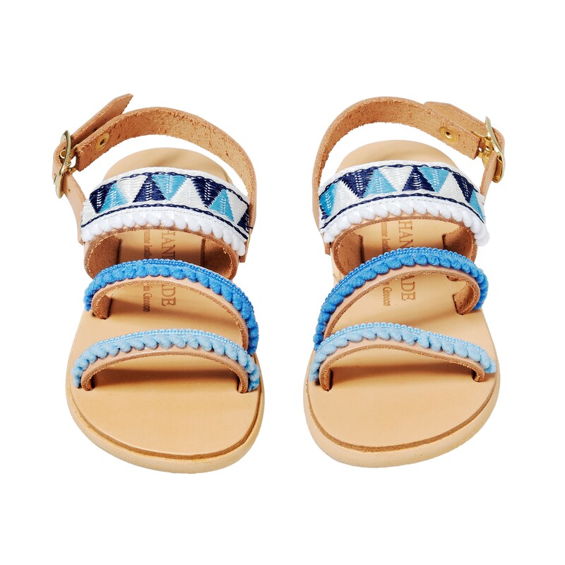 Blue Leather Sandals - Etsy