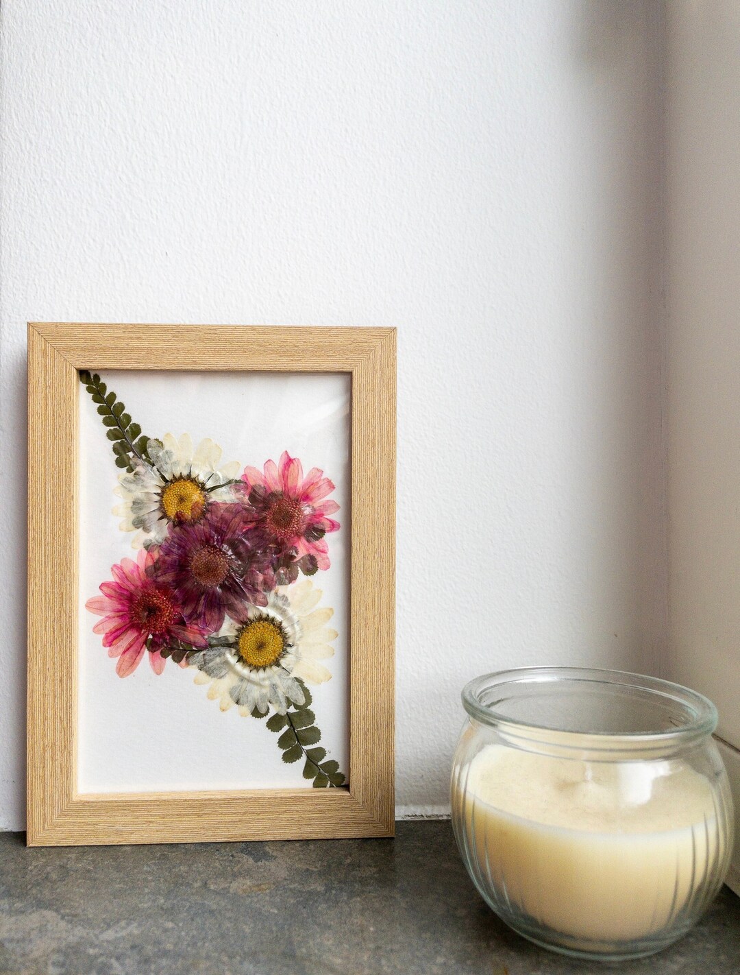 Pressed Flower Frame Art Pressed Flower Home Decor Boho Art Home Decor ...