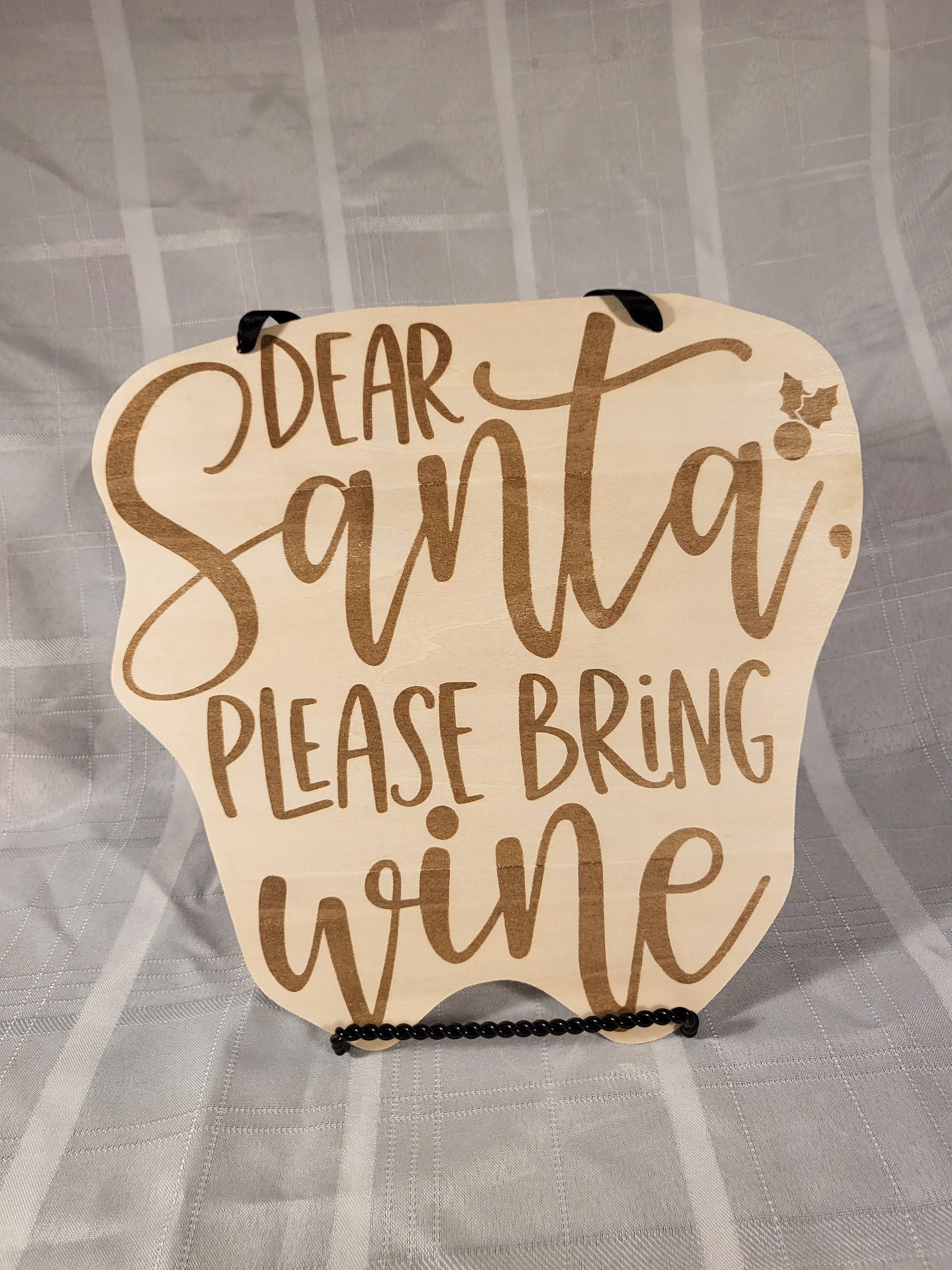 Santa, Please Bring Wine Door Sign - Etsy