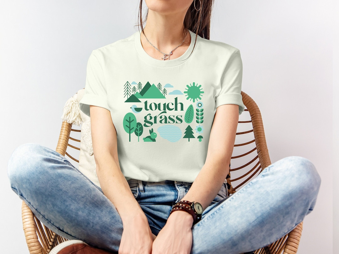 Touch Grass Shirt Enjoy Nature Shirt Mountains Shirt Gift for Nature ...