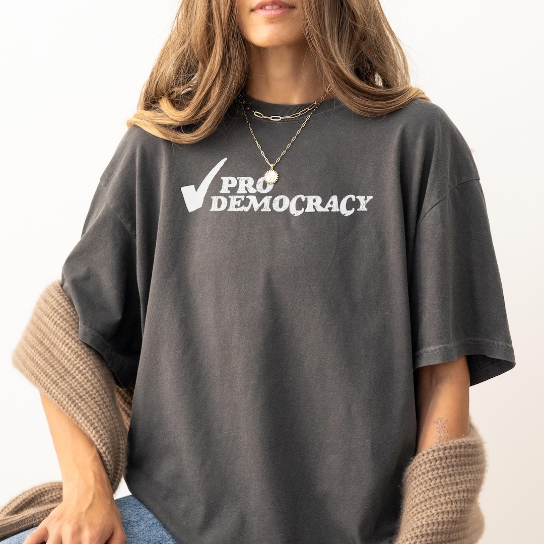 Pro Democracy Tshirt Check Mark Voting Rights American Freedom Election ...