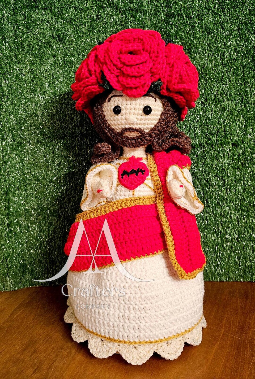Handmade Crochet Sacred Heart of Jesus Bouquet: Religious Gift - Etsy