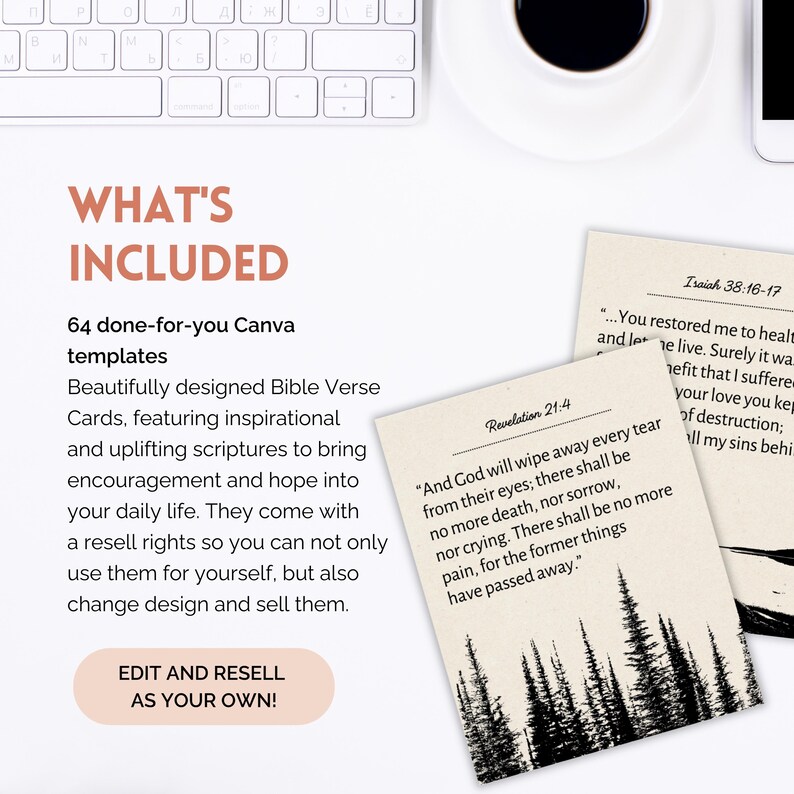 PLR Bible Verse Cards, Printable Inspirational Scripture, Bible Study, Christian Affirmation ...