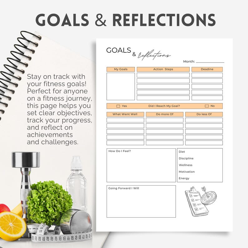 Printable Daily Fitness Tracker: Workout, Meal & Health Planner (PDF ...