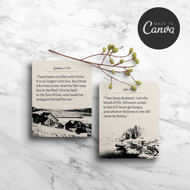 PLR Bible Verse Cards, Printable Inspirational Scripture, Bible Study, Christian Affirmation ...