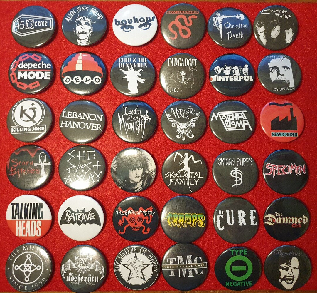 Goth/dark Wave/gothic Rock/post-punk, Pins/buttons, 32mm/1.25inch - Etsy