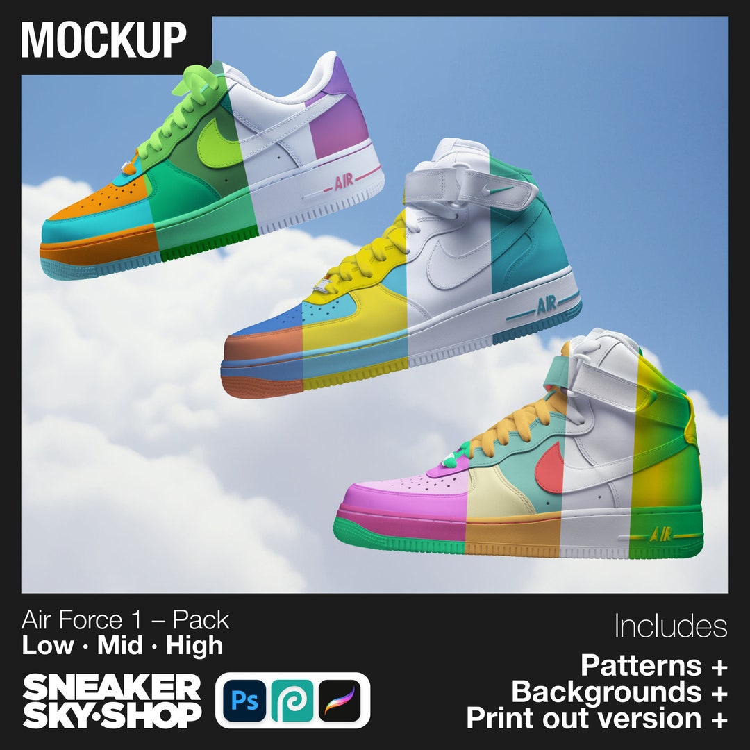 Sneaker Mockups - AF1 Pack - Custom Design - Etsy