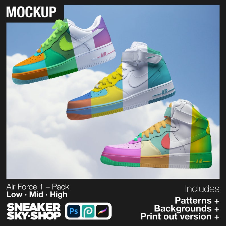 Sneaker Mockups AF1 Pack Custom Design - Etsy