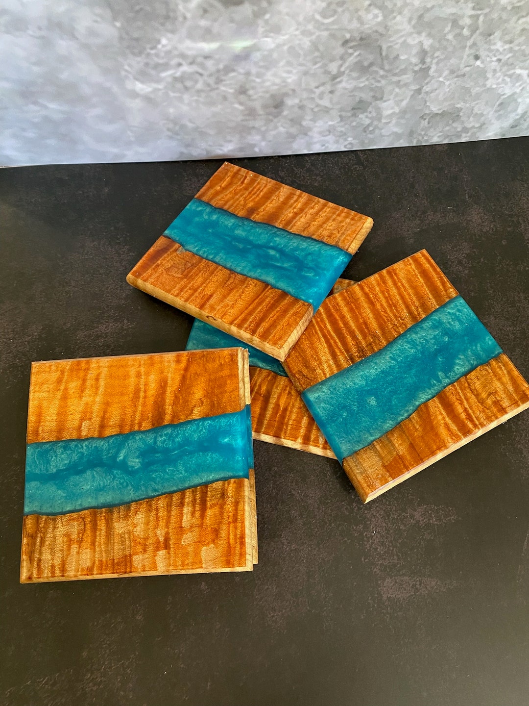 Epoxy River Coasters - Etsy