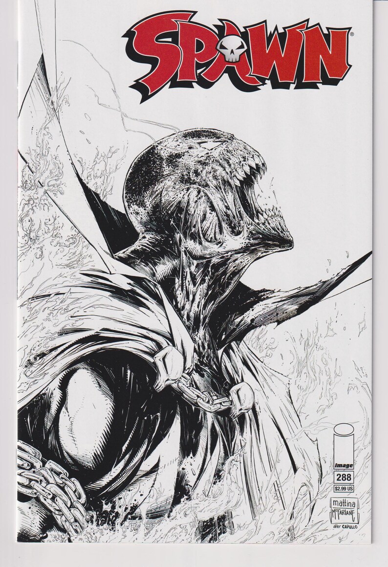 Spawn 288 Mattina and Mcfarland B & W Sketch Variant Image Comics 2018 - Etsy
