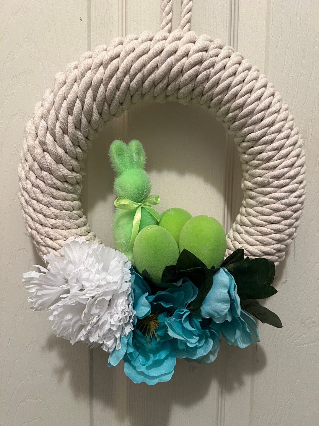 Homemade Wreath,spring Bunny Wreath, Easter Wreath, Easter Bunny Wreath ...