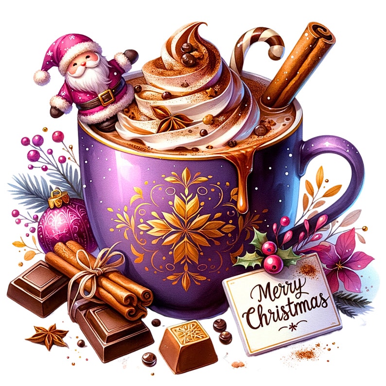 Christmas Mugs Clipart PNG Bundle 3 Festive Holiday Mug Designs Cozy ...