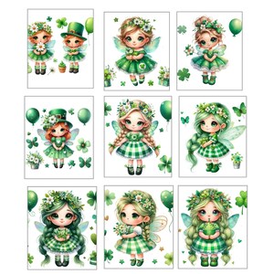 St. Patrick's Day Fairy Clipart Bundle I St. Patrick's Day Fairies Pngs ...