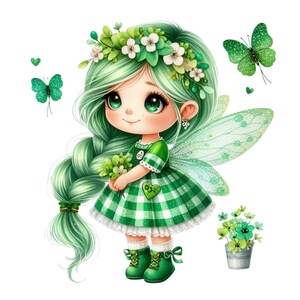 St. Patrick's Day Fairy Clipart Bundle I St. Patrick's Day Fairies Pngs ...