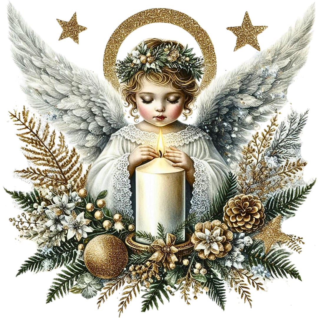 Christmas Angel Clipart Bundle for Holiday Designs I Traditional ...