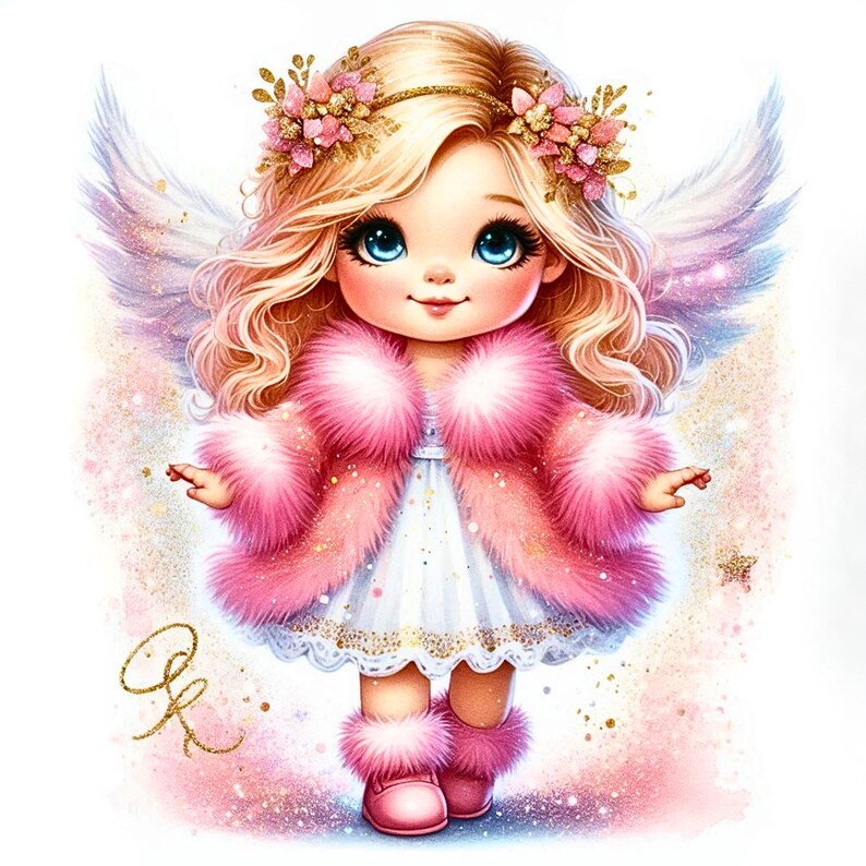Festive Watercolor Angels Clipart Collection I Angel Clipart I Cute ...