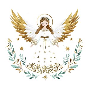 Christmas Angel Watercolor Clipart PNG Bundle I Card Making I Holiday ...