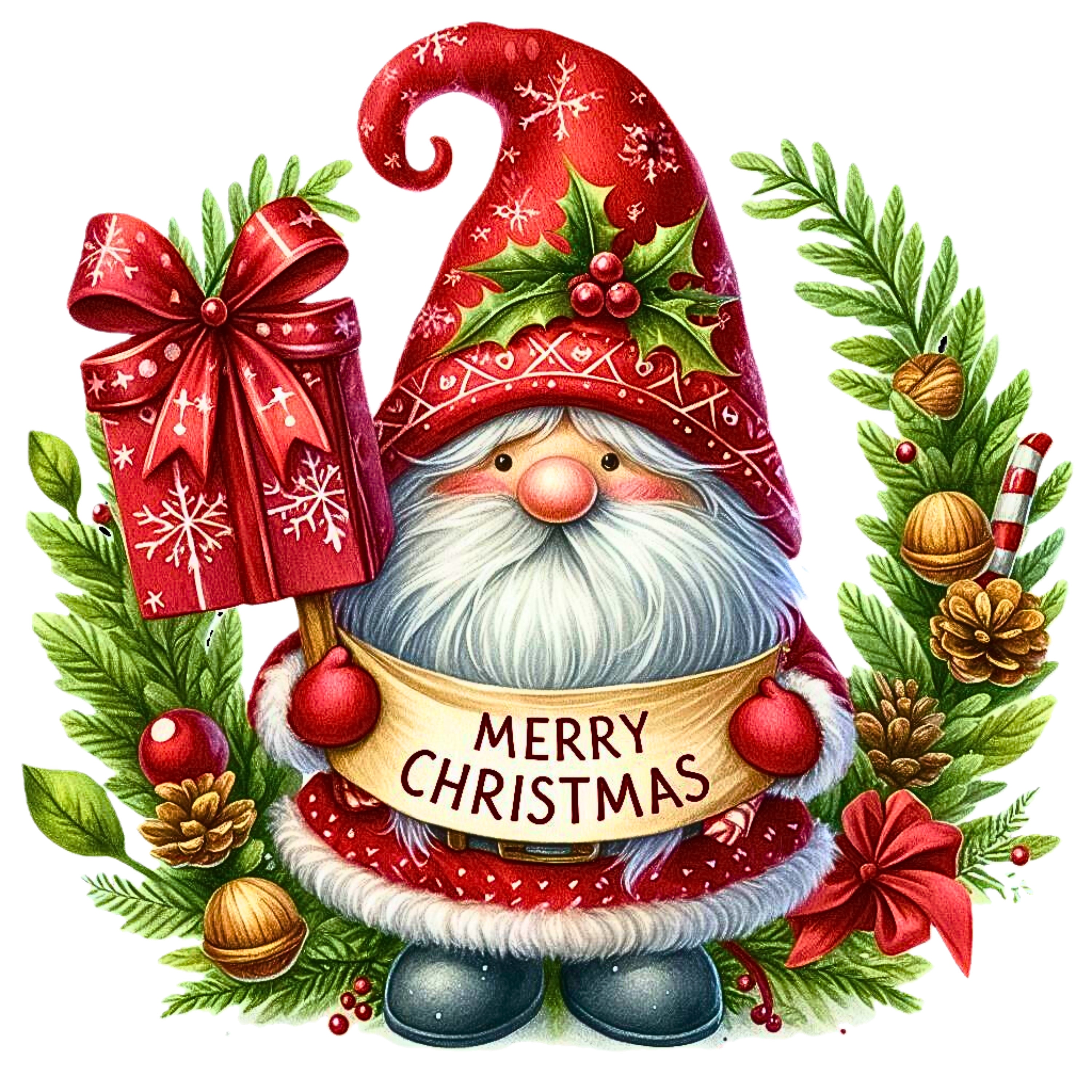 5 Christmas Gnomes PNG Festive Holiday Gnome Clipart Cute Winter ...