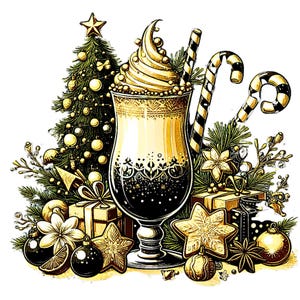 Watercolor Christmas Drinks Clipart Bundle Holiday Beverage ...