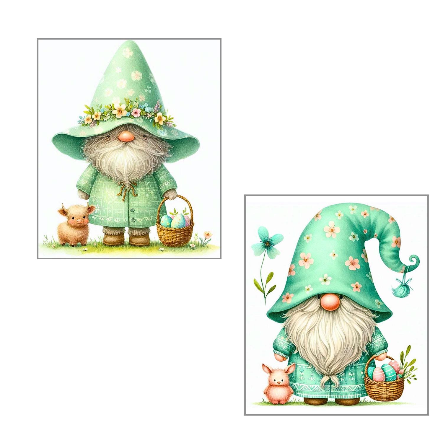 Cute Easter Gnome Clipart Bundle I Easter Clipart PNG Digital Download ...