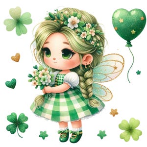 St. Patrick's Day Fairy Clipart Bundle I St. Patrick's Day Fairies Pngs ...