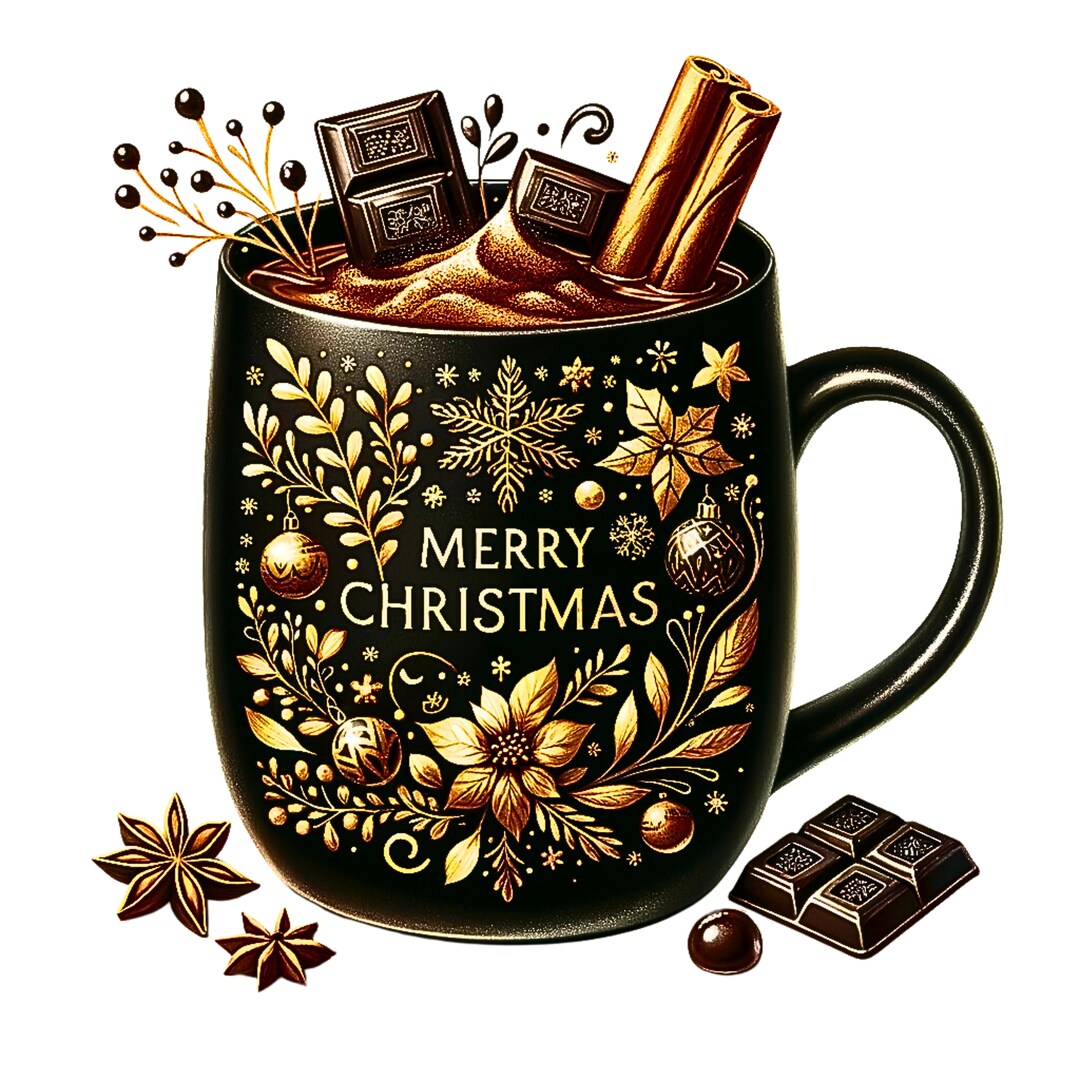 Christmas Mugs Clipart PNG Bundle 3 Festive Holiday Mug Designs Cozy ...