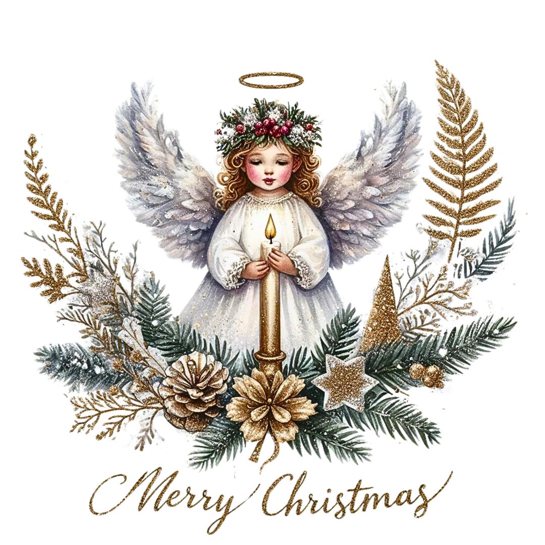 Christmas Angel Clipart Bundle for Holiday Designs I Traditional ...