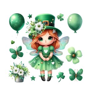 St. Patrick's Day Fairy Clipart Bundle I St. Patrick's Day Fairies Pngs ...
