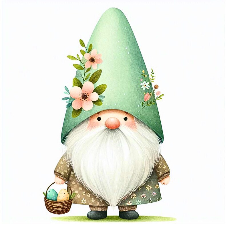 Cute Easter Gnome Clipart Bundle I Easter Clipart PNG Digital Download ...