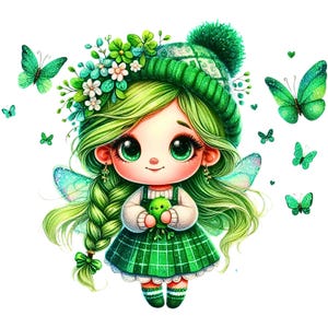 St. Patrick's Day Fairy Clipart Bundle I St. Patrick's Day Fairies Pngs ...